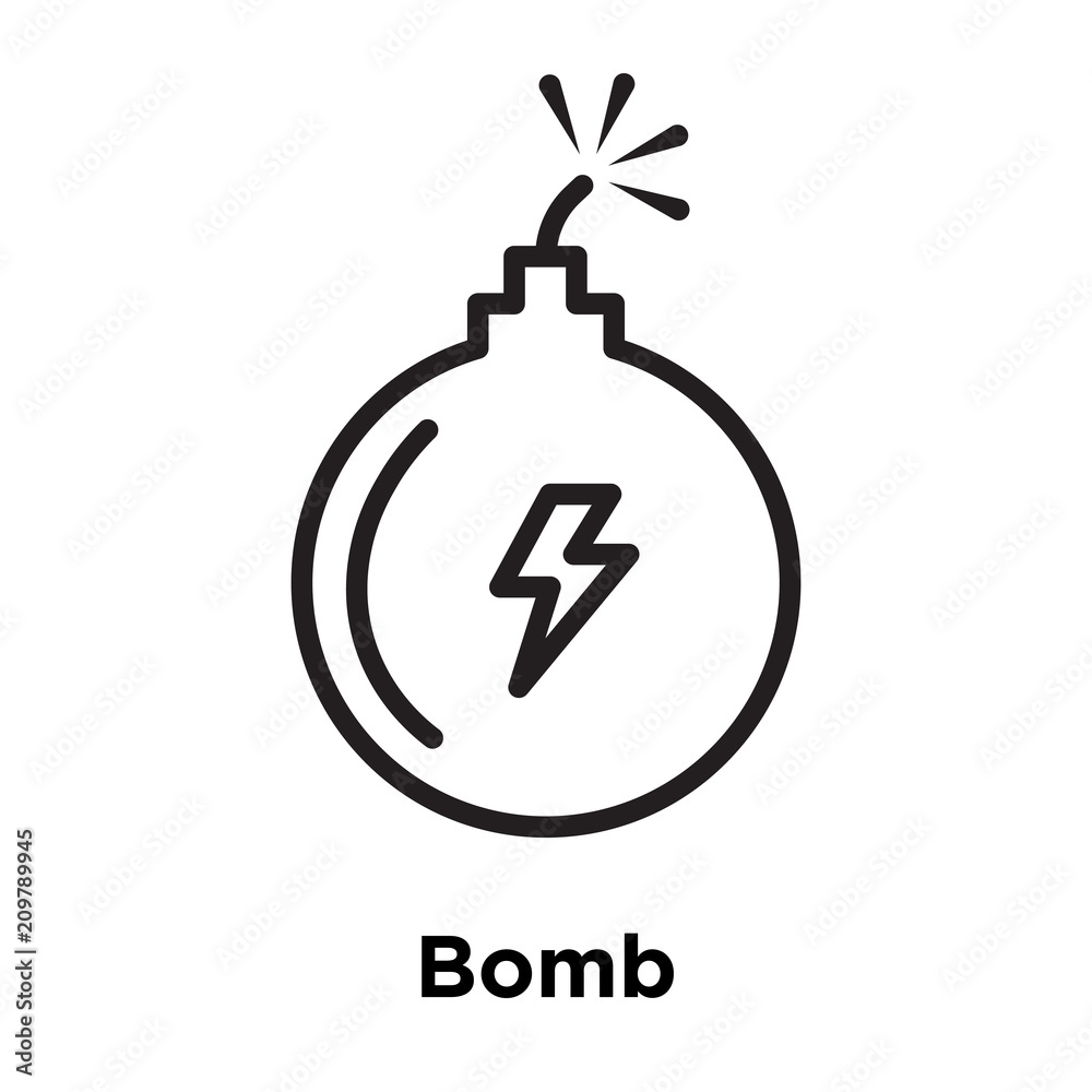 Bomb icon vector sign and symbol isolated on white background, Bomb ...