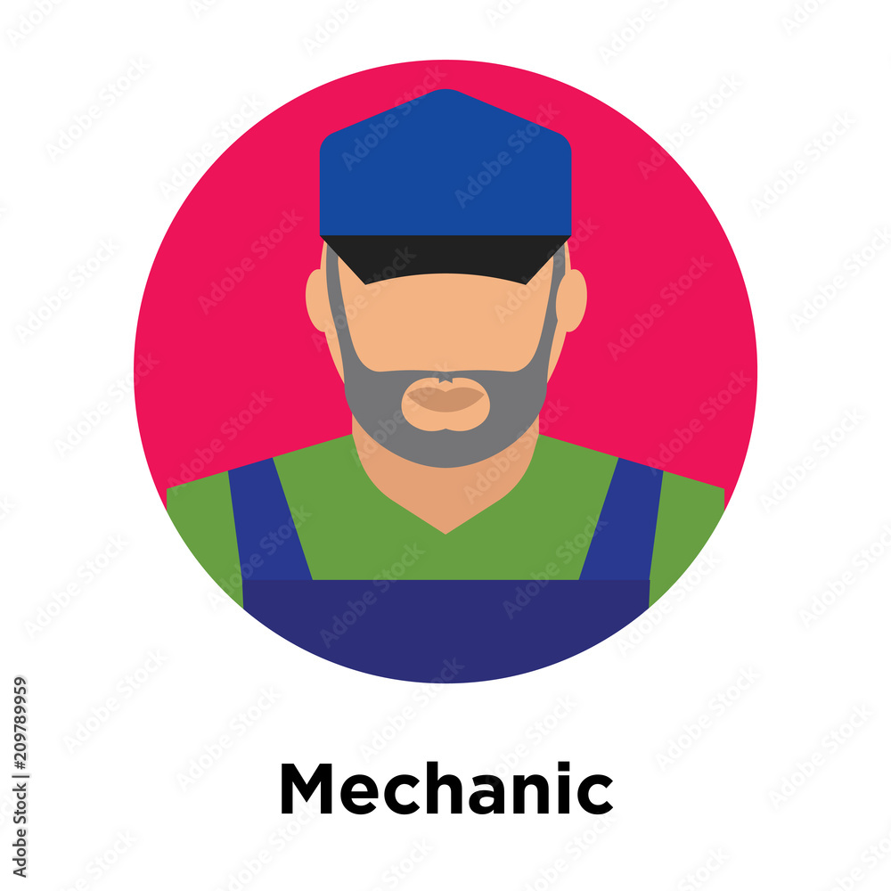 Mechanic icon vector sign and symbol isolated on white background ...