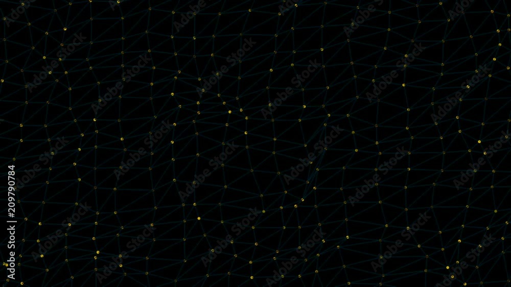 Plexus of abstract lines, triangles and dots. Loop animations. Abstract background of technology ...