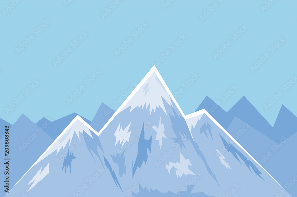 Mountain alps vector image Stock Vector | Adobe Stock