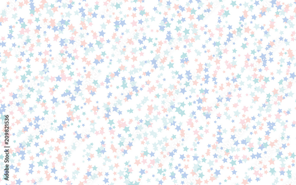 Transparent little stars of different colors on a white background. The ...