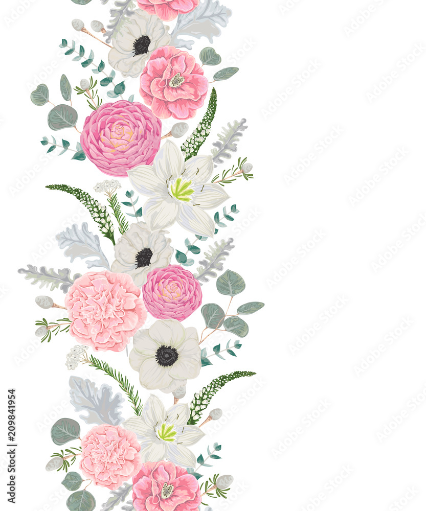 Vintage Floral Pattern Border