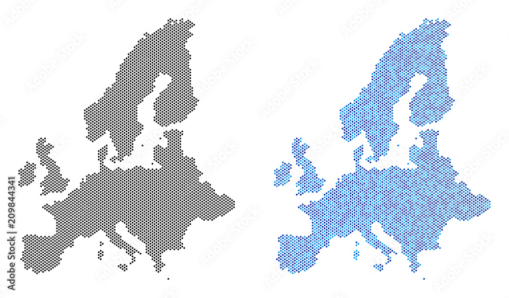 Pixelated European Union map variants. Vector geographic schemes in ...