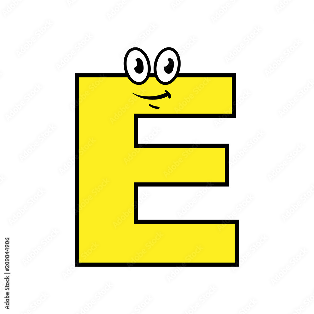 Cartoon Letter E Character Stock Vector | Adobe Stock