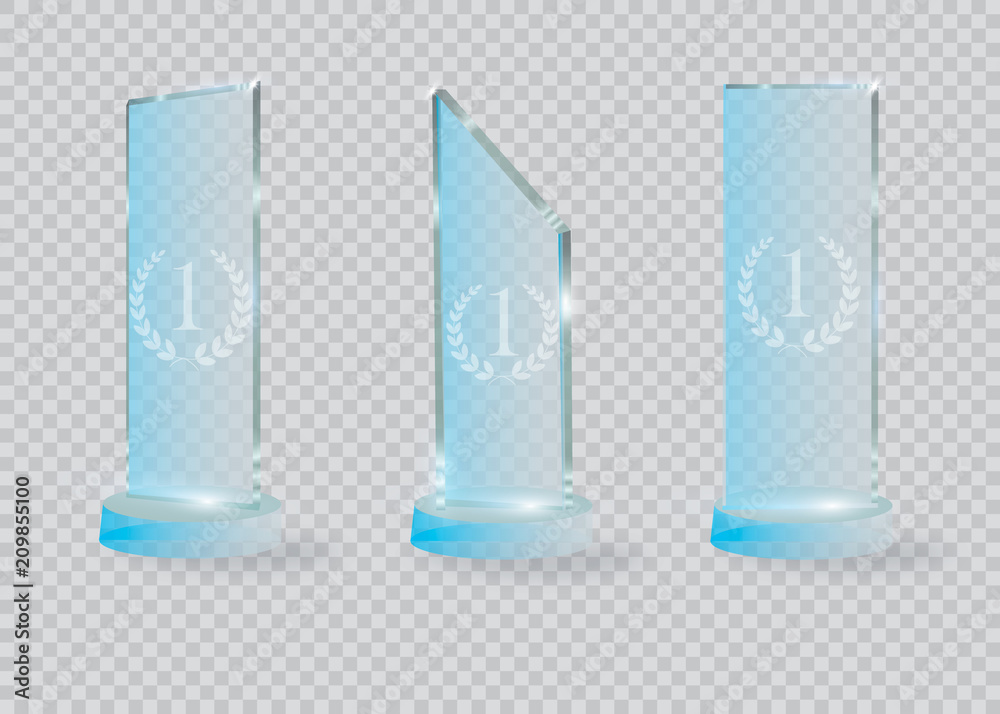 Glass Trophy Award. Vector illustration Stock Vector | Adobe Stock