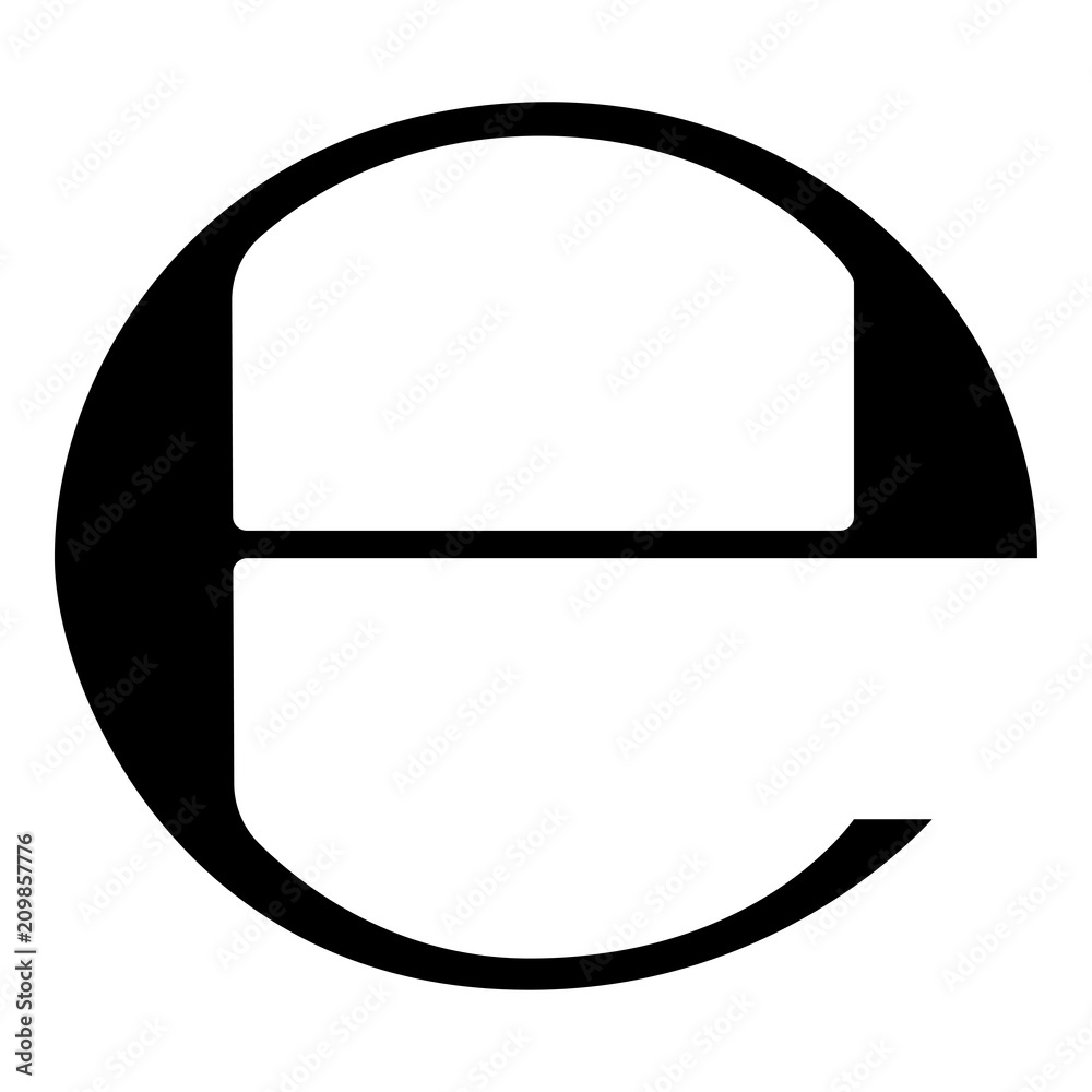 Estimated sign E mark symbol e icon black color illustration flat style ...