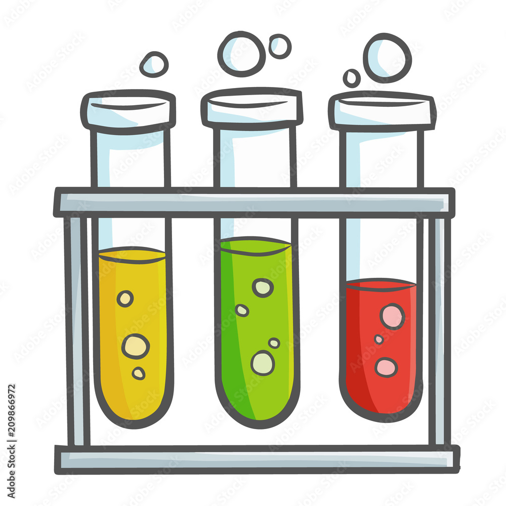Cute Cartoon Science Test Tubes