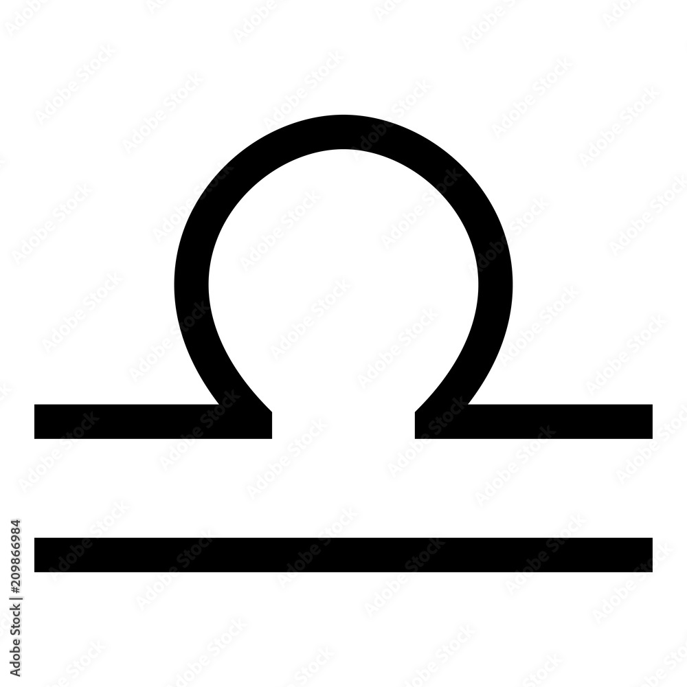 Libra symbol zodiac icon black color illustration flat style simple ...
