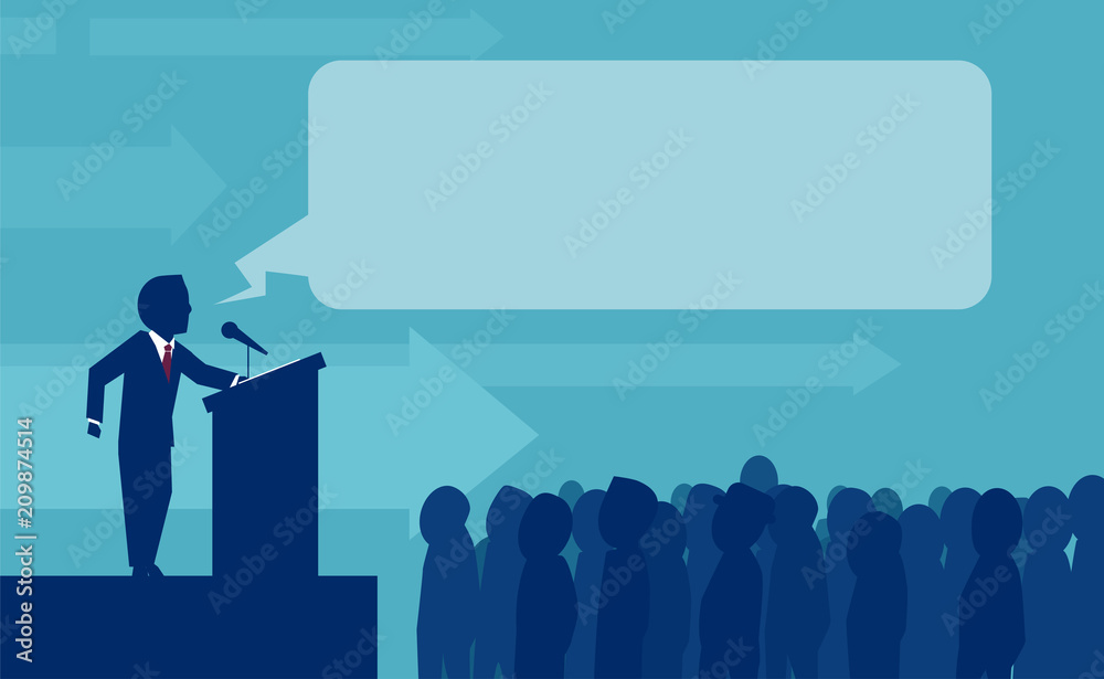 Vector of person making speech for crowd Stock Vector | Adobe Stock