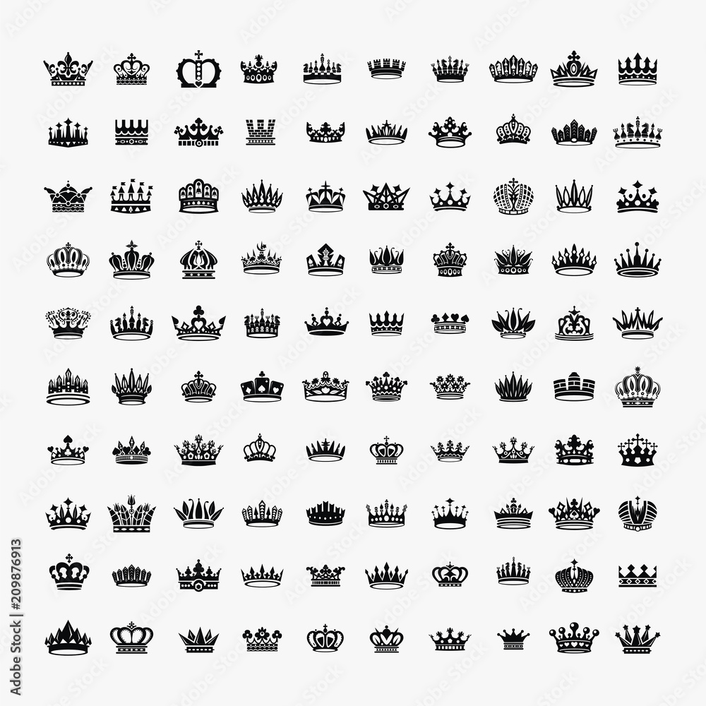 King and queen crowns symbols Stock Vector | Adobe Stock