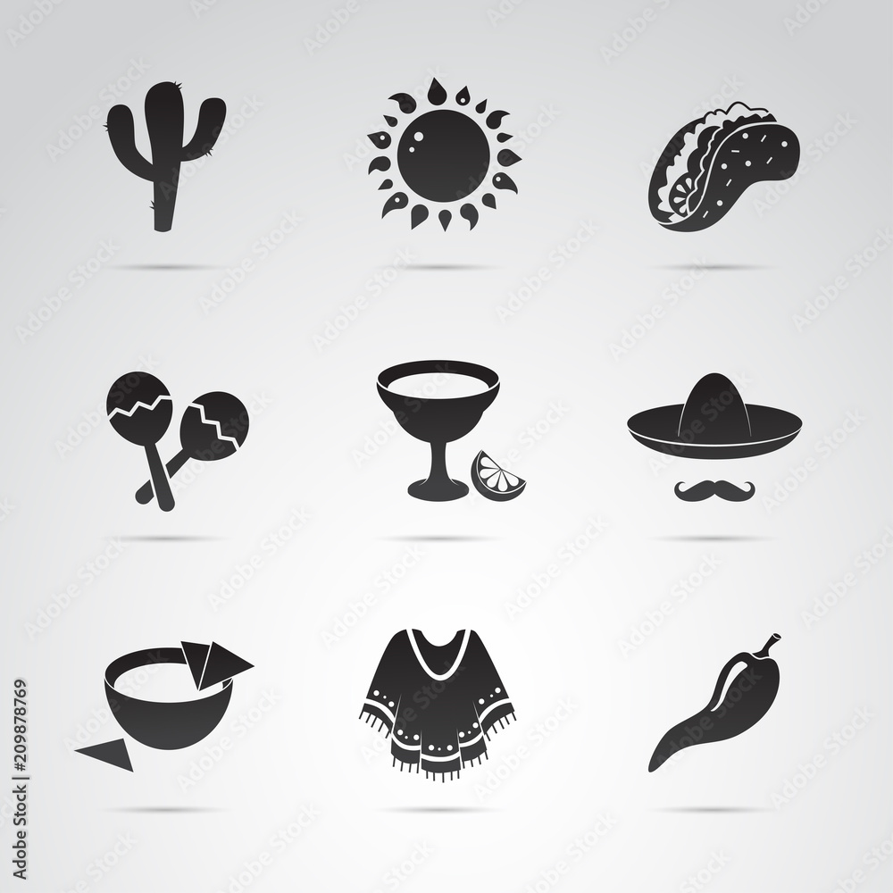 Mexican Icon Set Symbols Of Mexico Vector Art Stock Vektorgrafik mexican-icon-set-symbols-of-mexico-vector-art-stock-vektorgrafik