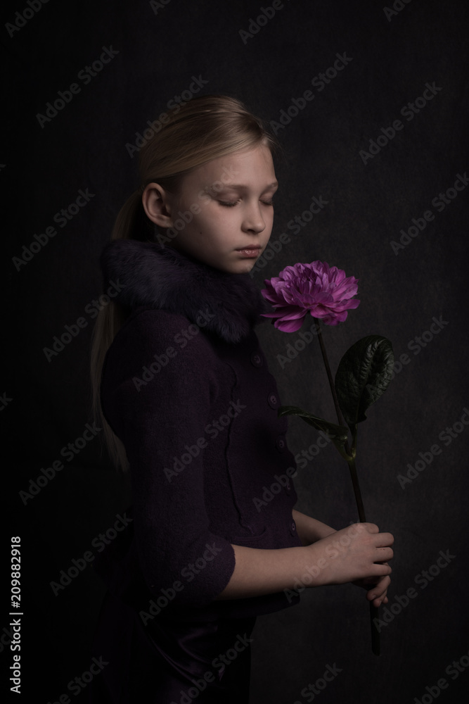 Sad Girl With Rose