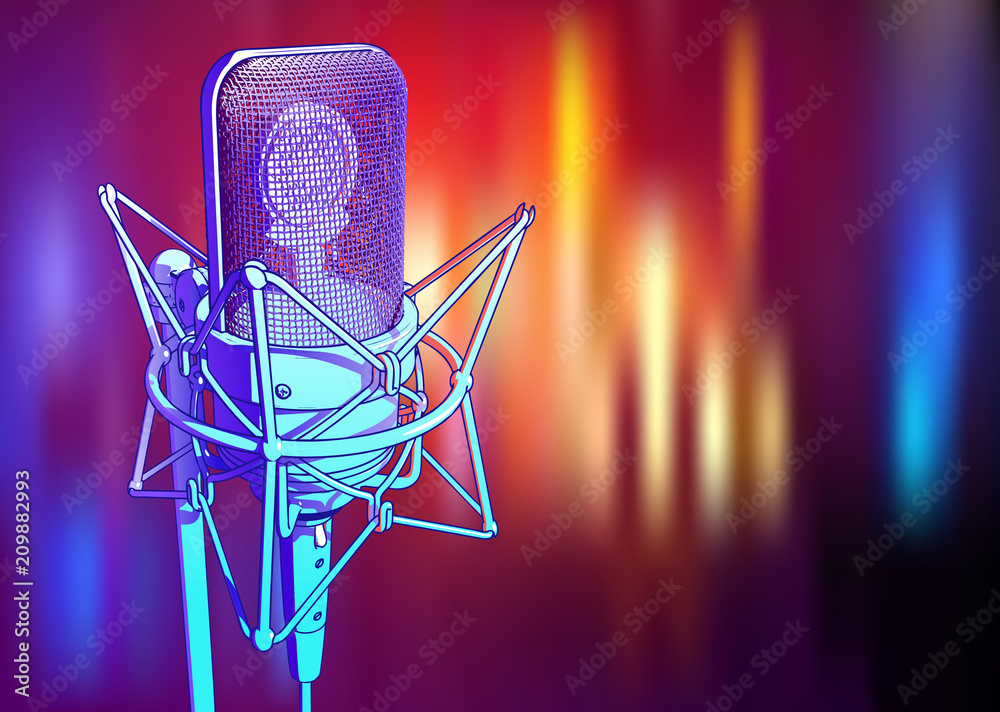 Blue Colored Microphones