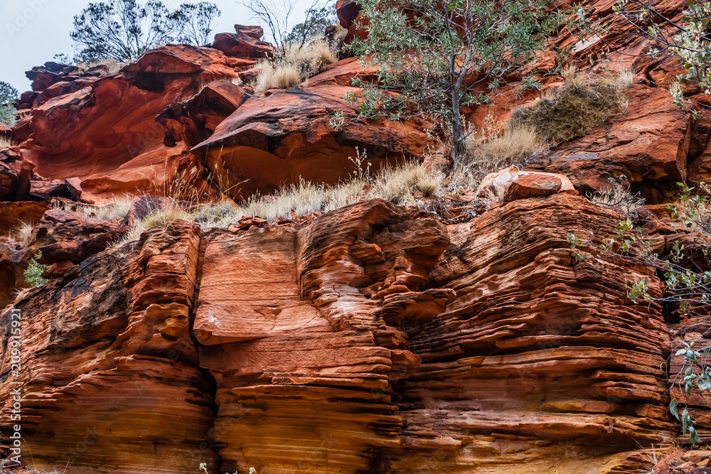 Sedimentary outcrops in Kings Canyon, Australia Stock Photo | Adobe Stock