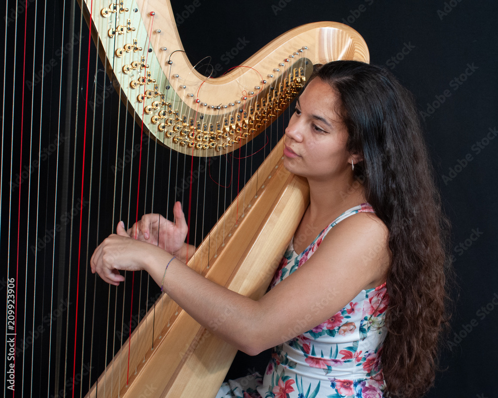 The Girl Is Play Harp
