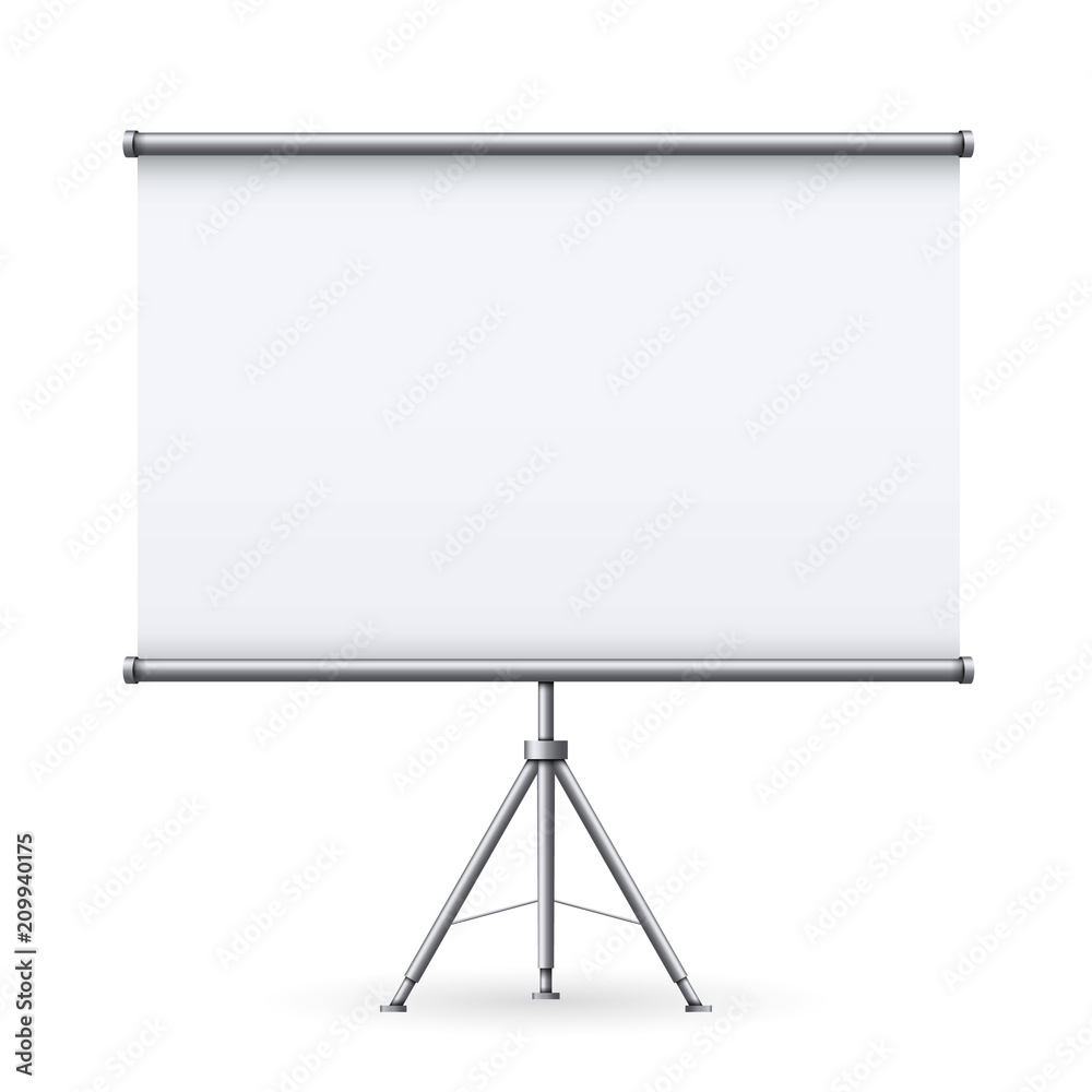 Creative vector illustration of empty meeting projector screen isolated ...