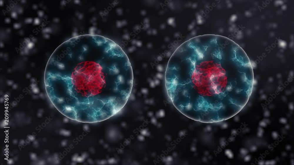 Cell Division black version background in 4K. Medical and science ...
