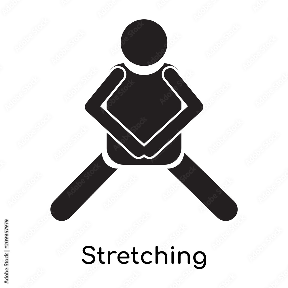 Stretching icon vector sign and symbol isolated on white background ...