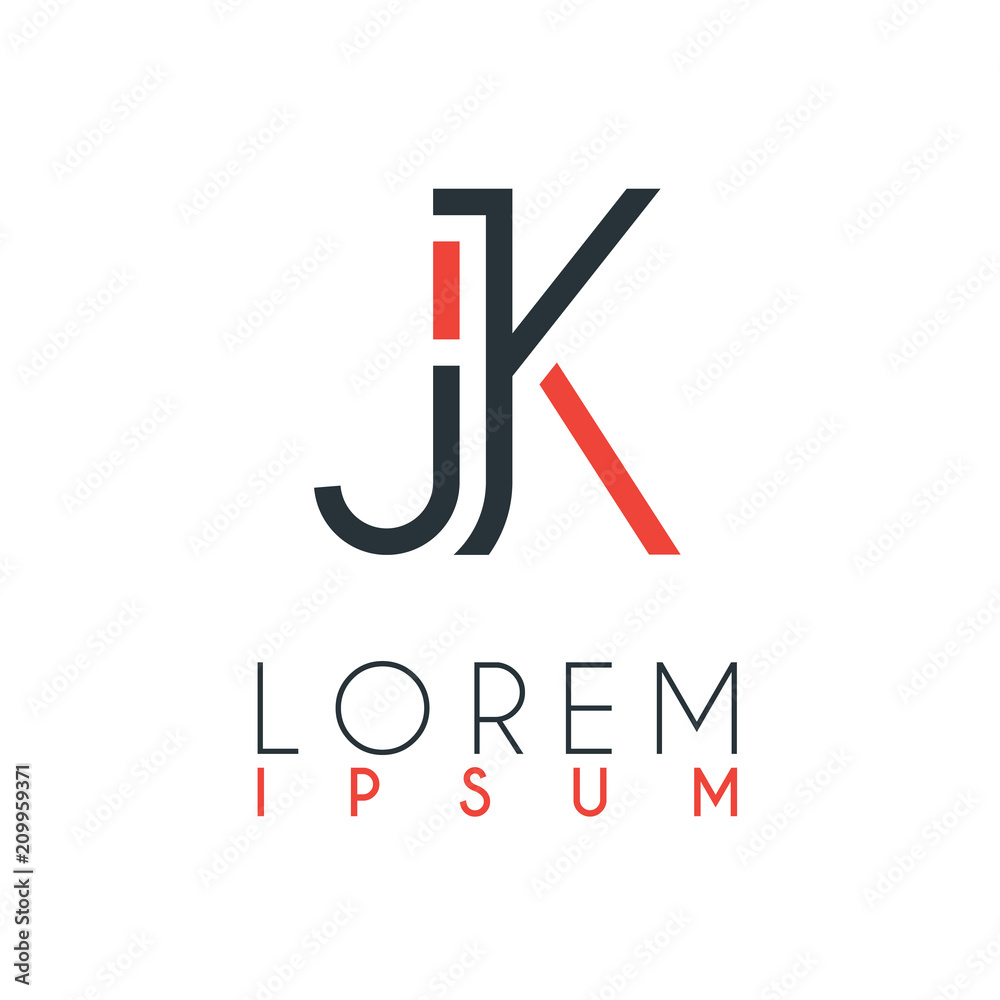 The logo between the letter J and letter K or JK with a certain ...