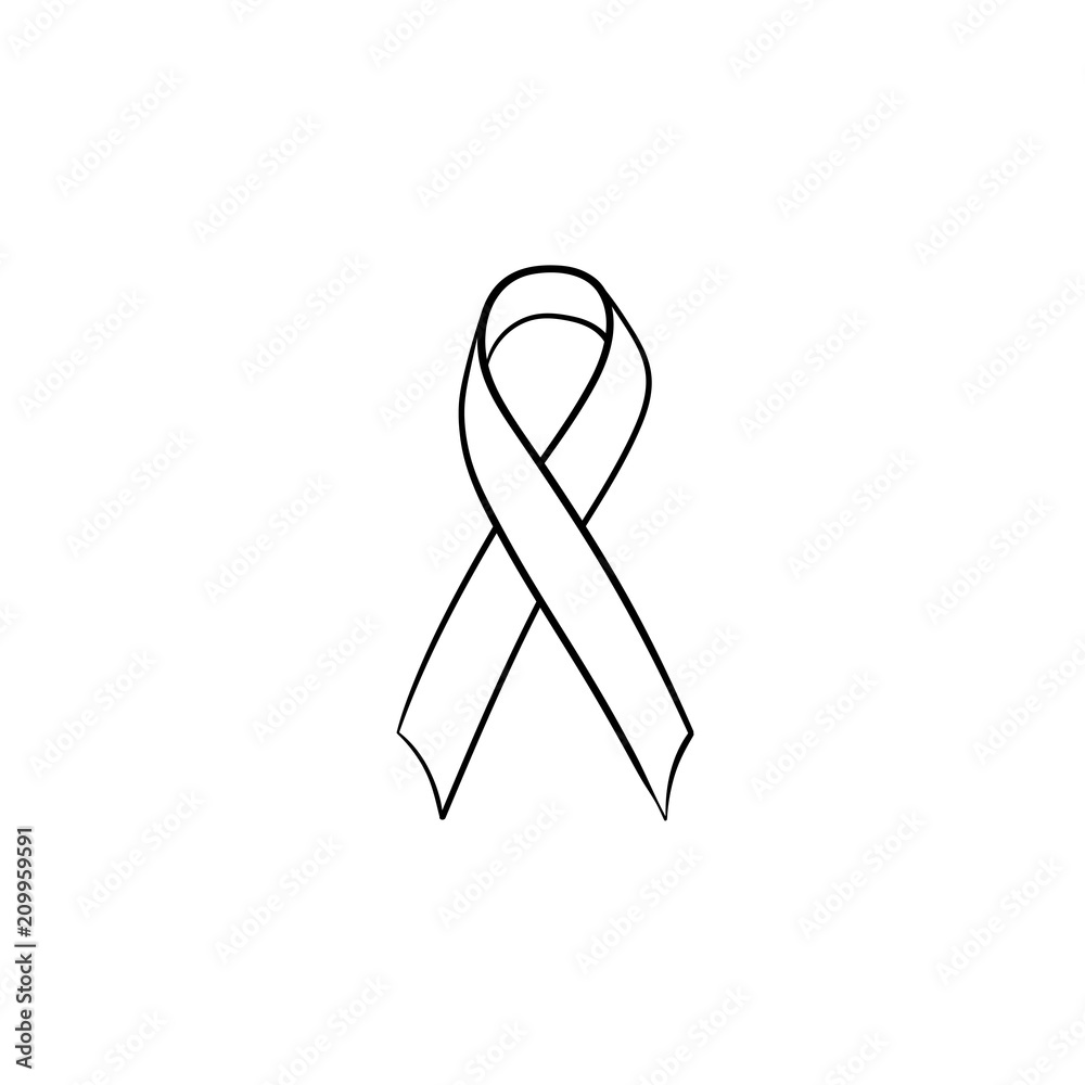 Awareness ribbon hand drawn outline doodle icon Stock Vector | Adobe Stock