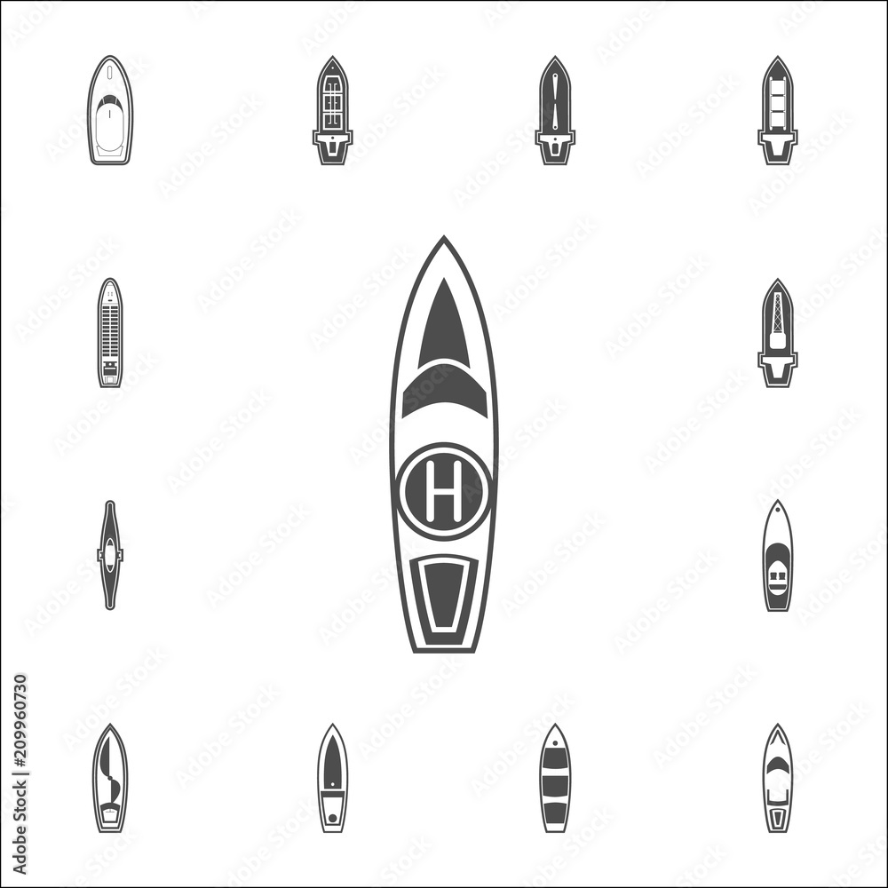 yacht with helipad icon. Detailed set of Ships icons. Premium quality ...