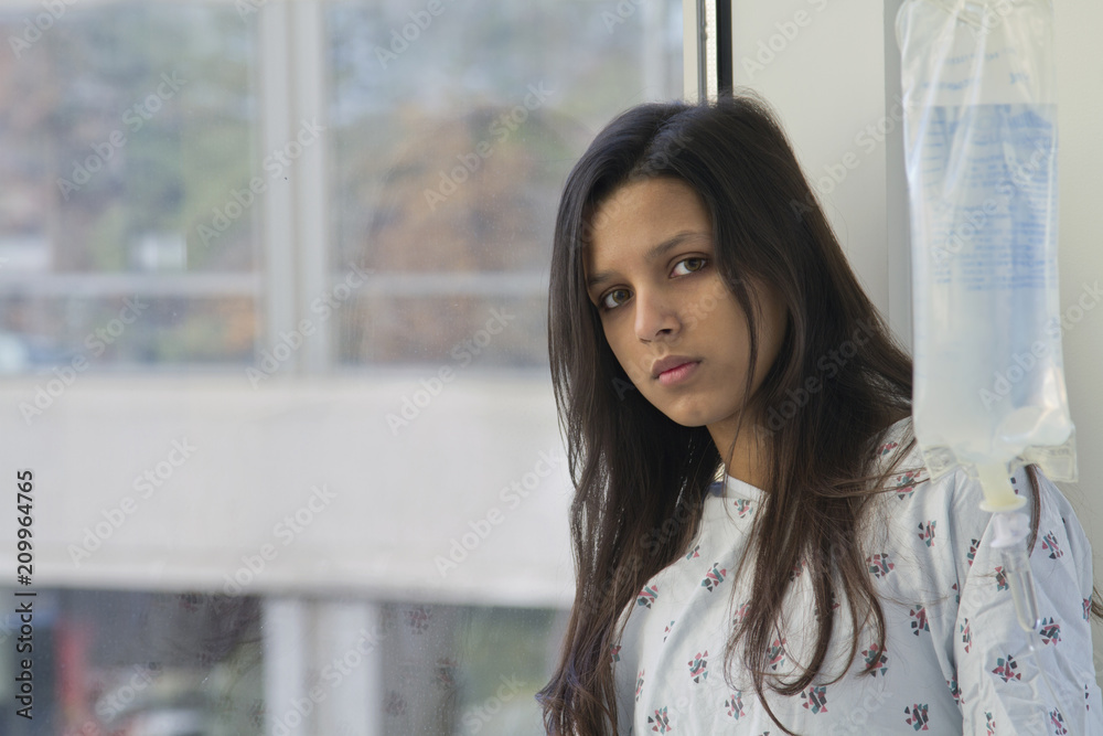 Sad Teenage Hospital Patient Stock Photo | Adobe Stock