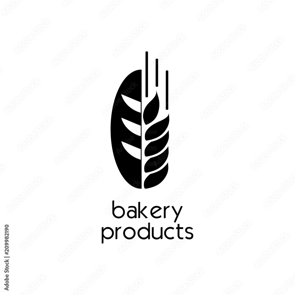 Creative flat bread bakery icon design . Simple Sign or Symbol. Logo ...