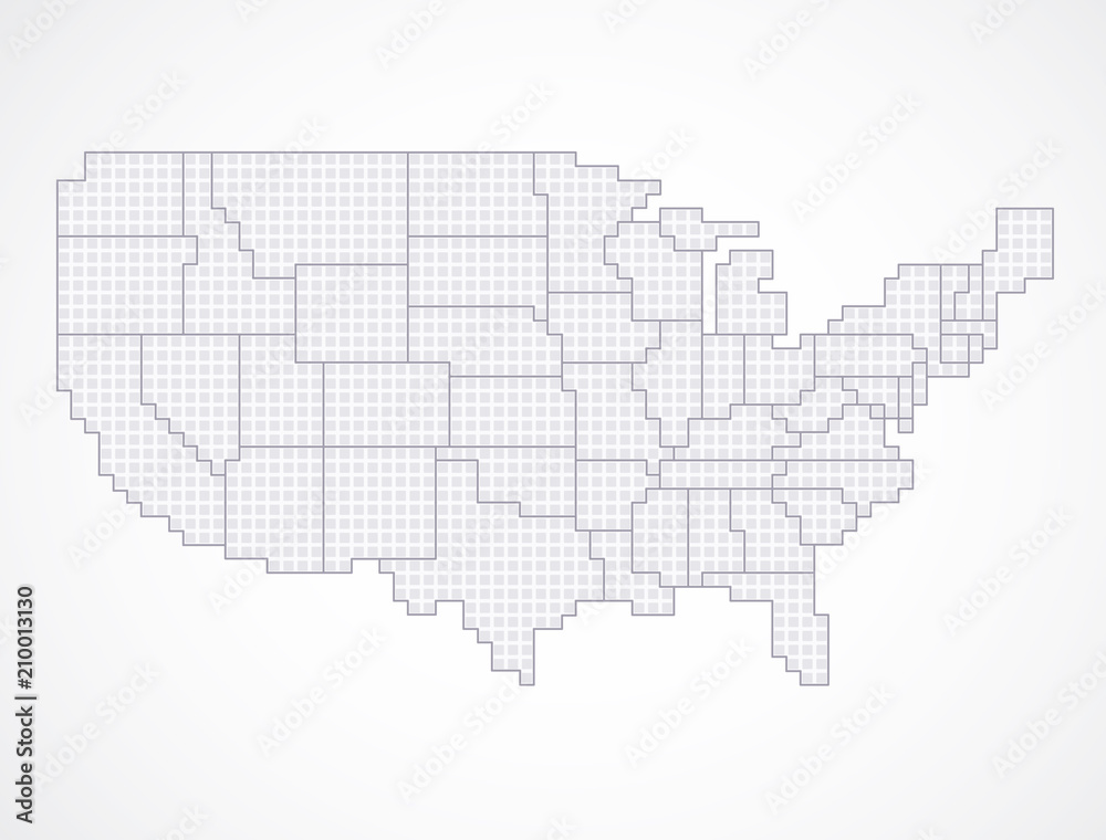 United states blank map with borders Stock Vector | Adobe Stock