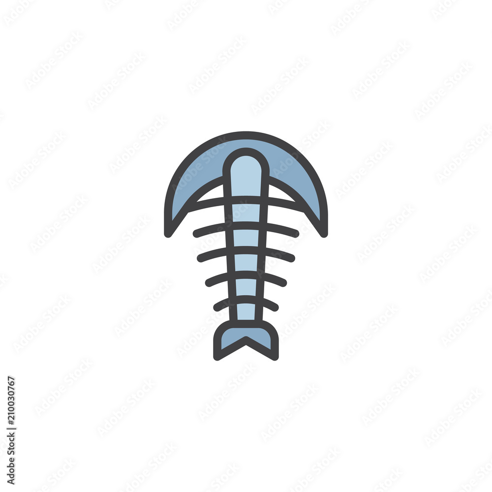 Arthropod fossil filled outline icon, line vector sign, linear colorful ...
