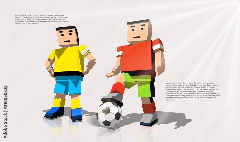 Cartoon soccer players and football infographics Stock Vector | Adobe Stock