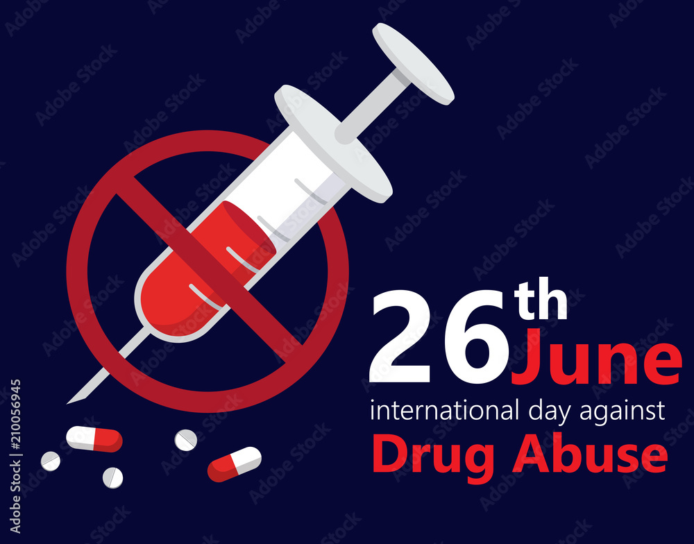 international day against drug abuse banner vector Stock Vector | Adobe ...