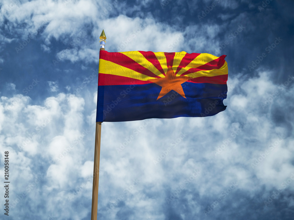 Arizona flag USA flag Silk waving flag made transparent fabric of ...