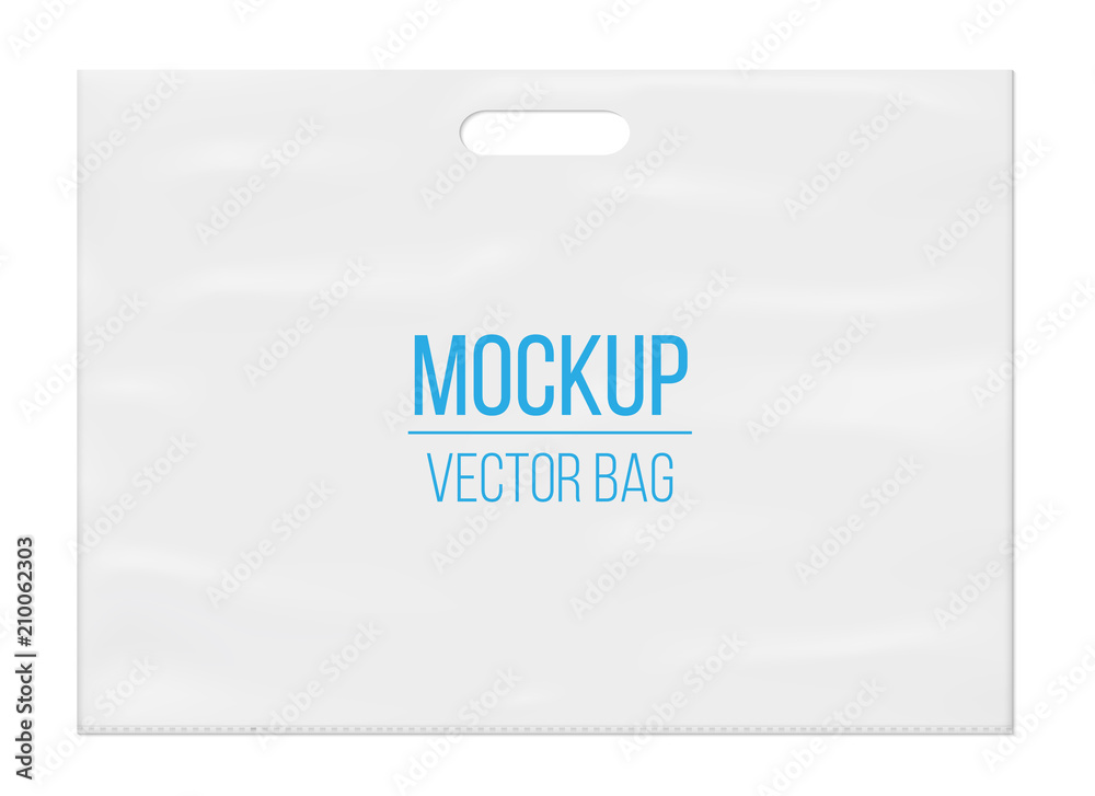 Creative vector illustration of empty blank white plastic bag isolated ...