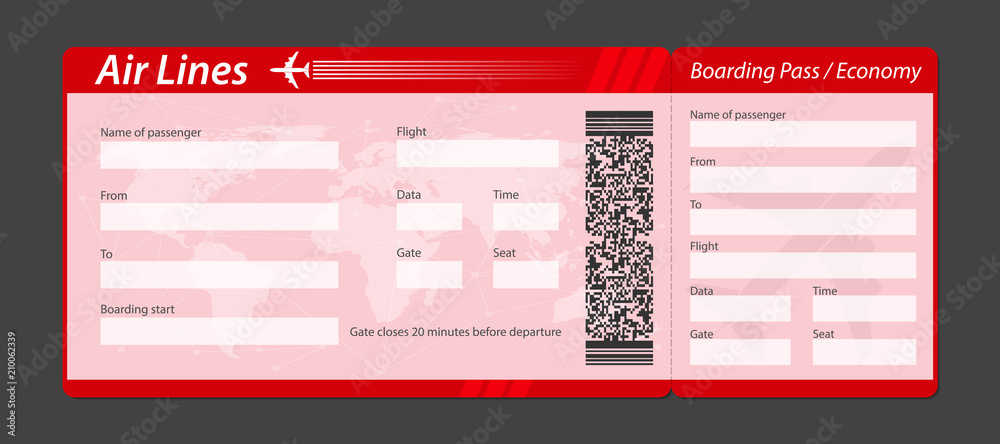 Vecteur Stock Creative vector illustration of airline boarding pass ...