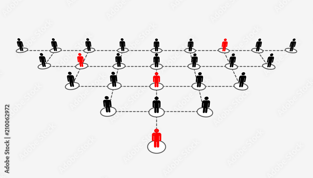 Abstract creative vector illustration of growing connecting people ...