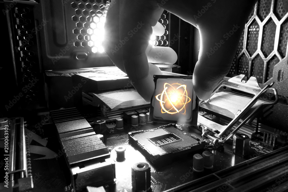 Quantum super computer cpu future technology and internet of things ...