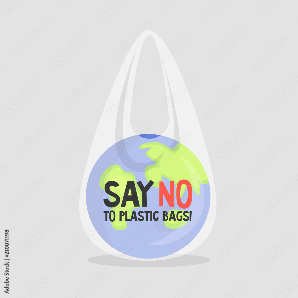 Earth in a plastic bag. Ecology conversation. Eco catastrophe ...