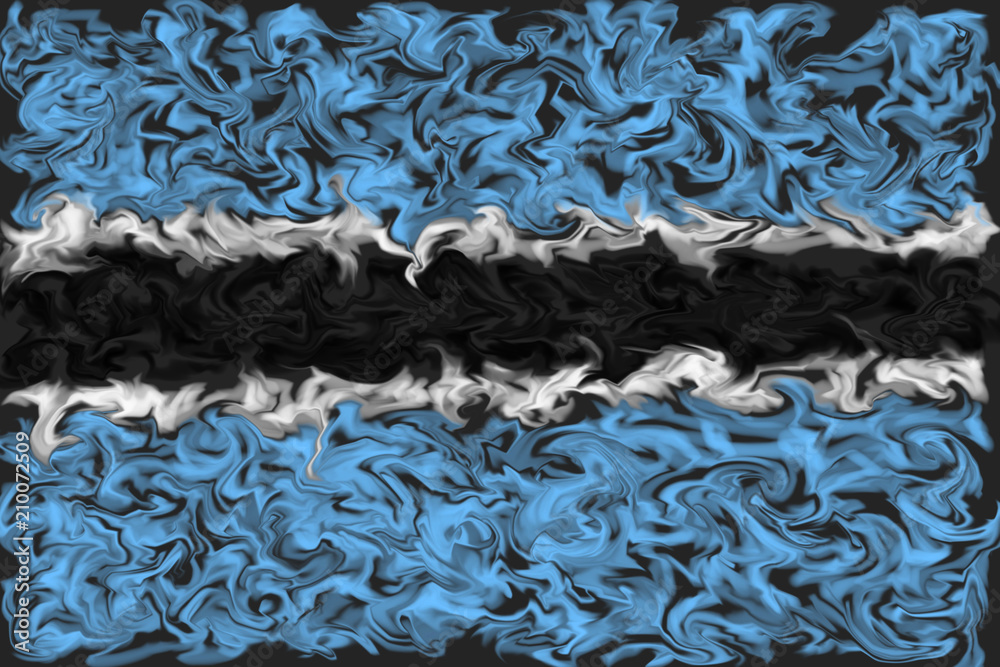 Flag of Botswana - Botswanan Flag Burning Smeared Colors Design Stock ...