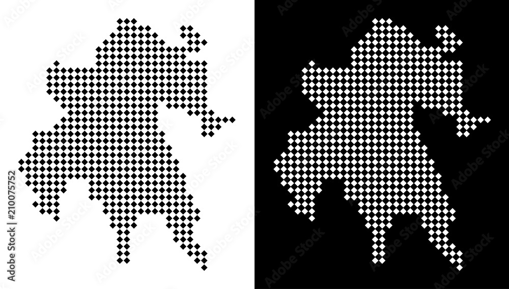 Vector rhombic dotted Peloponnese Peninsula map. Abstract geographical ...