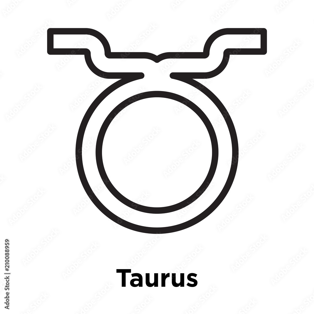 Taurus icon vector sign and symbol isolated on white background, Taurus ...