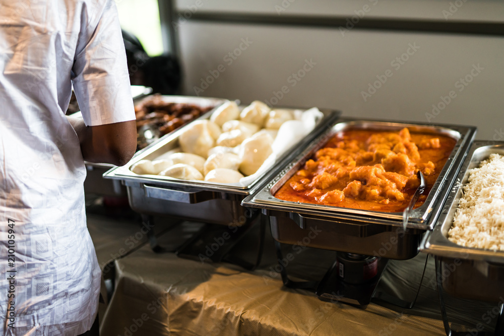 Nigerian Food Buffet at Birthday Party Stock Photo | Adobe Stock
