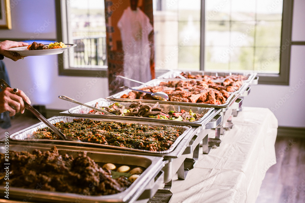 Nigerian Food Buffet at Birthday Party Stock Photo | Adobe Stock