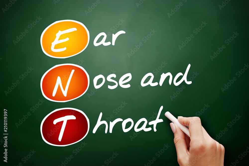 ENT - Ear Nose and Throat acronym, concept on blackboard Stock Photo ...