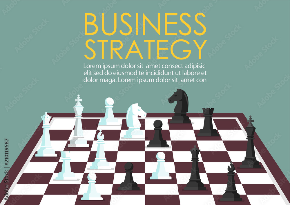 Chess figures on a chess board infographic Stock Vector | Adobe Stock