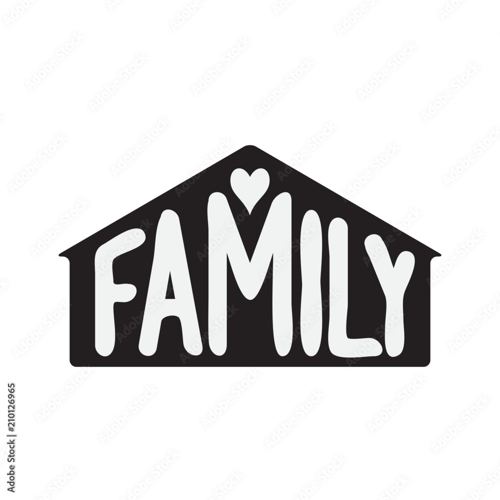 Hand drawn calligraphy word Family Stock Vector | Adobe Stock
