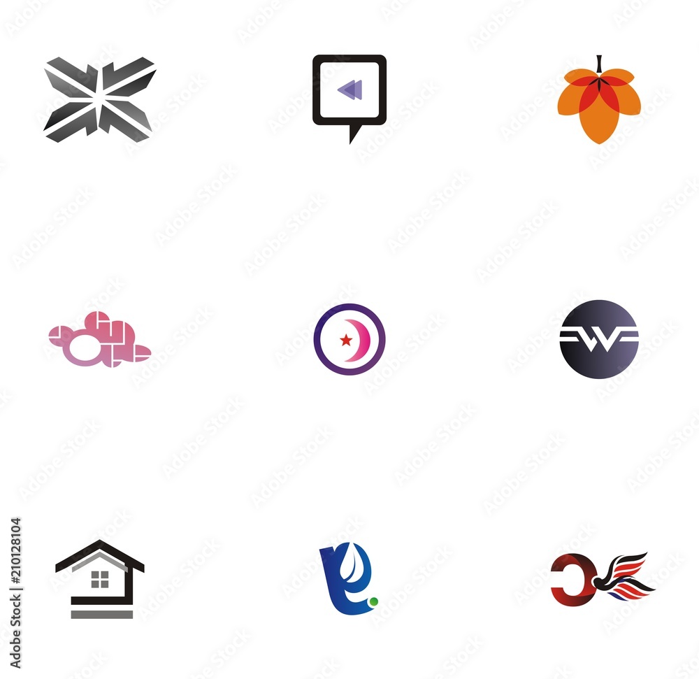 logo set design for company, brand, identity, and collection Stock ...