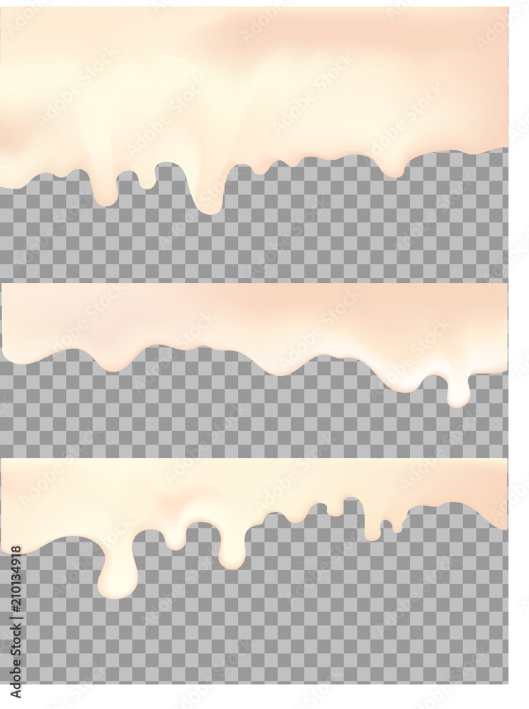 vector set drops of milk syrup cream on a transparent background ...