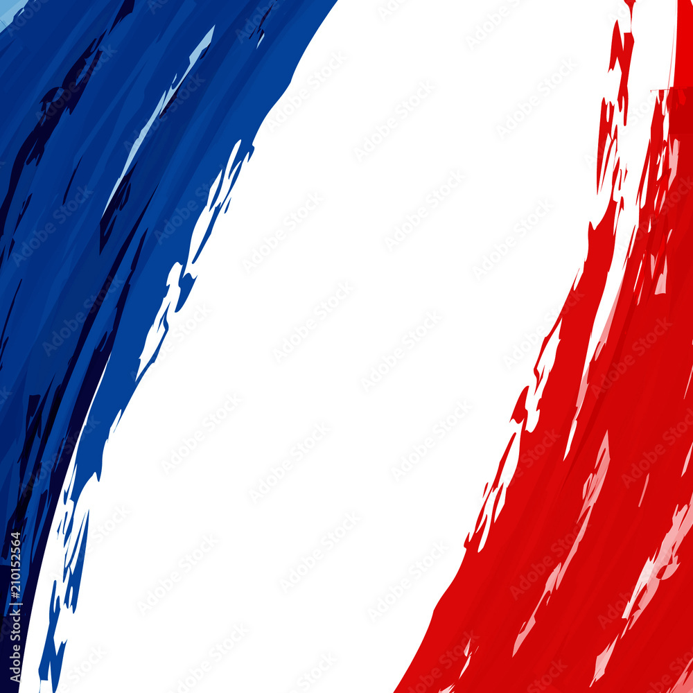 The national flag of France Blue white and red stripes grunge texture ...
