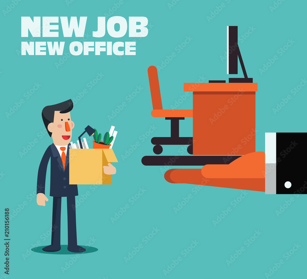 Welcome to the new job vector business concept. Boss offering a new ...