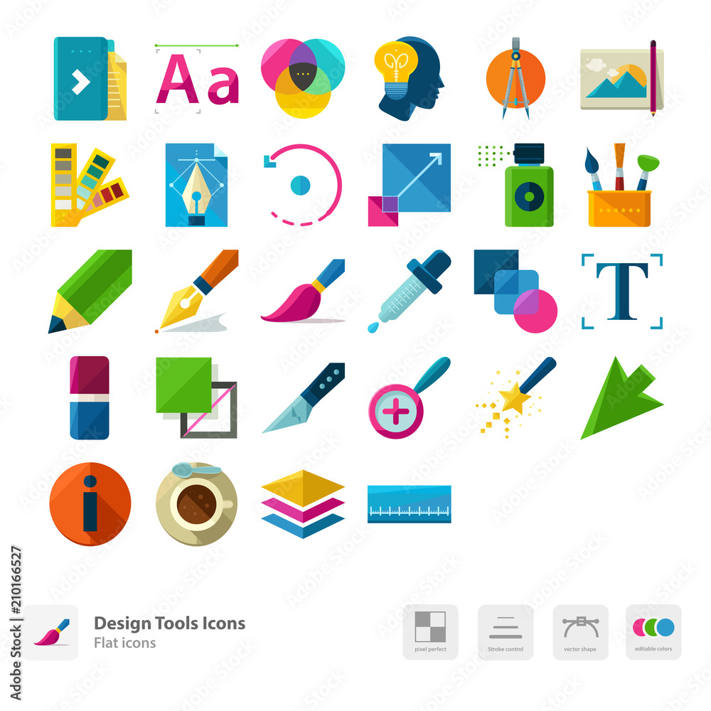 Design tools icons Stock Vector | Adobe Stock